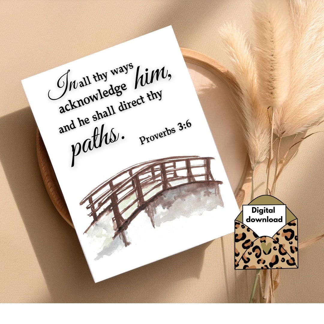 He Shall Direct My Paths, KJV Verse, Bible Verse, Christian Home Decor ...