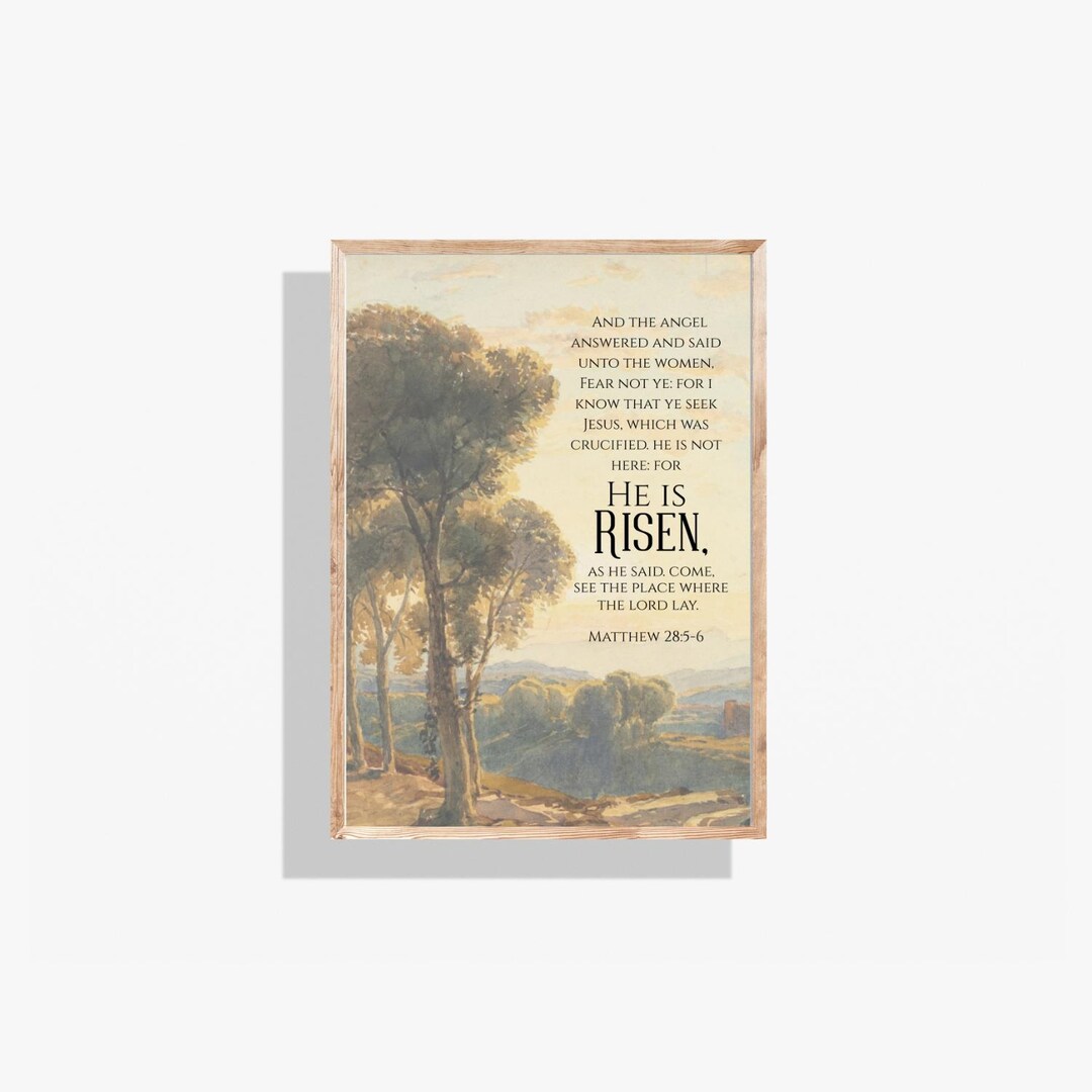Easter Prints Christian Wall Art Resurrection Verse Print KJV Seasonal ...