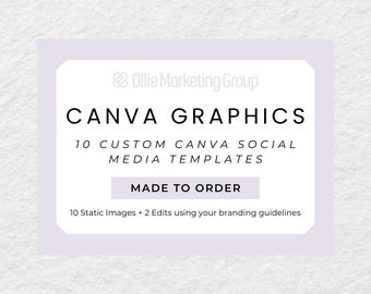 Custom Social Media Template (5 Static Images + 2 Edits) - Etsy