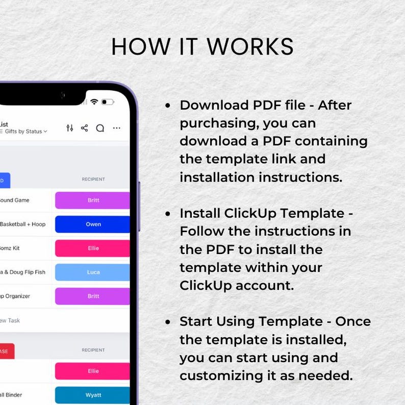 Clickup Template - Holiday Gift Tracking - Etsy