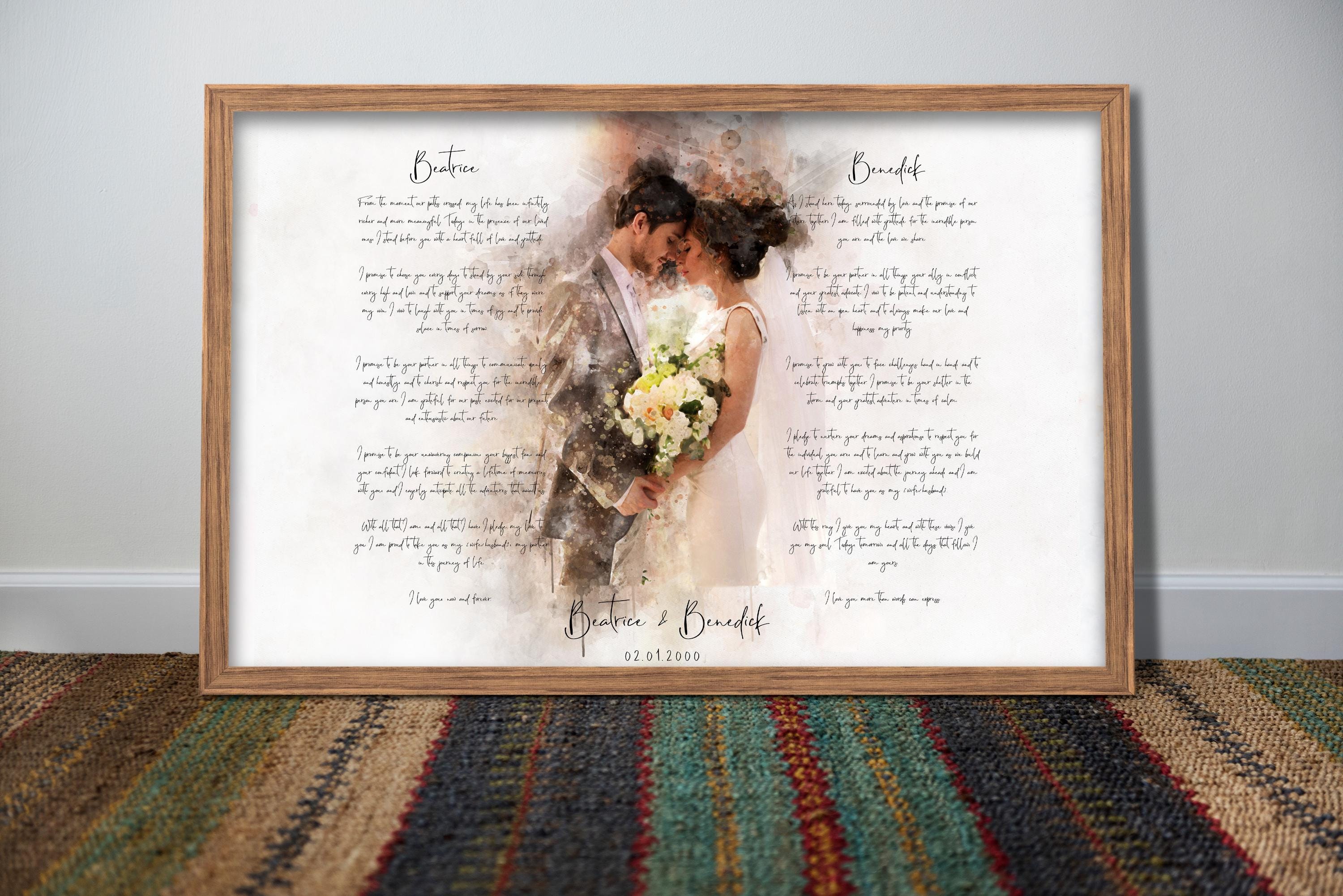 Renewing Wedding Vows Gift, Amazing Wedding Vows Art Gift, Wedding Vows ...