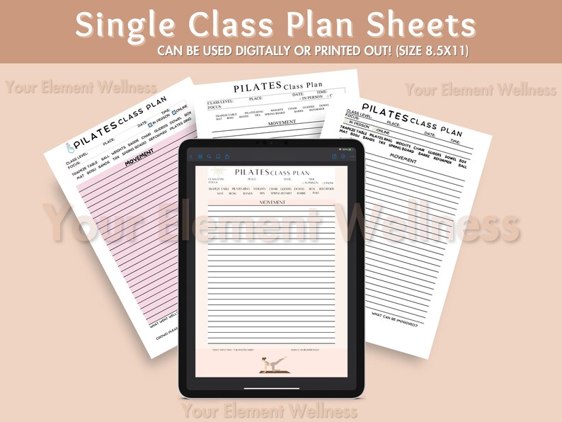 Demure Pilates Class Plan Sheets - Etsy