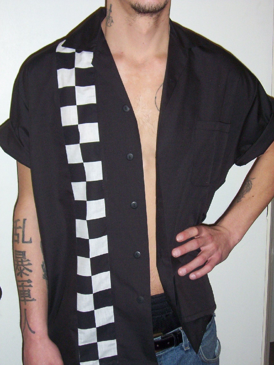 Mens Racing Shirt Checkerboard Stripe - Etsy