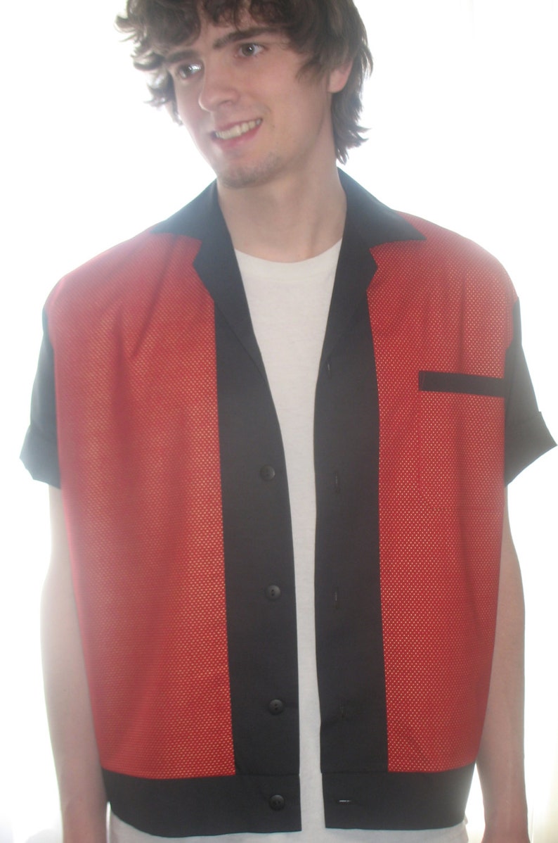 Men's Rockabilly Shirt Jac Red & Gold - Etsy Men's Rockabilly Shirt Jac Red & Gold - Etsy