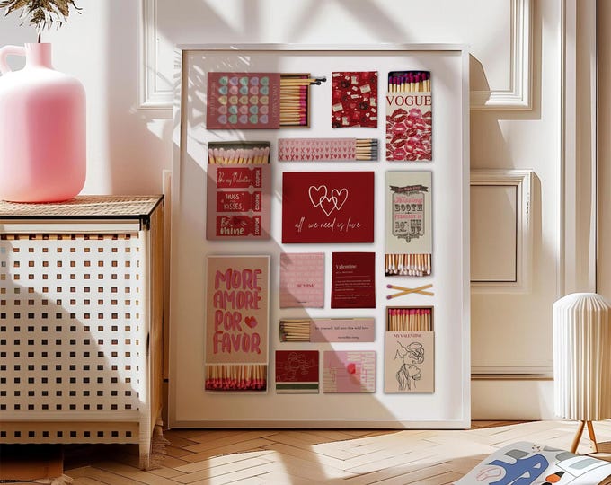 Vintage Cupid Matchbox Poster Retro Safety Matches Print Cupid Art ...