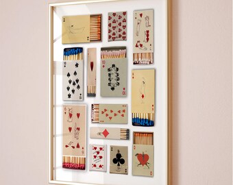 Ace of Hearts Playing Card Matchbox Print, Trendy Retro Wall Art ...