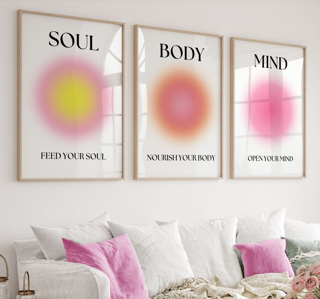 Aura Gradient Print Set: Mind Body Soul Y2K Decor (digital Download) - Etsy