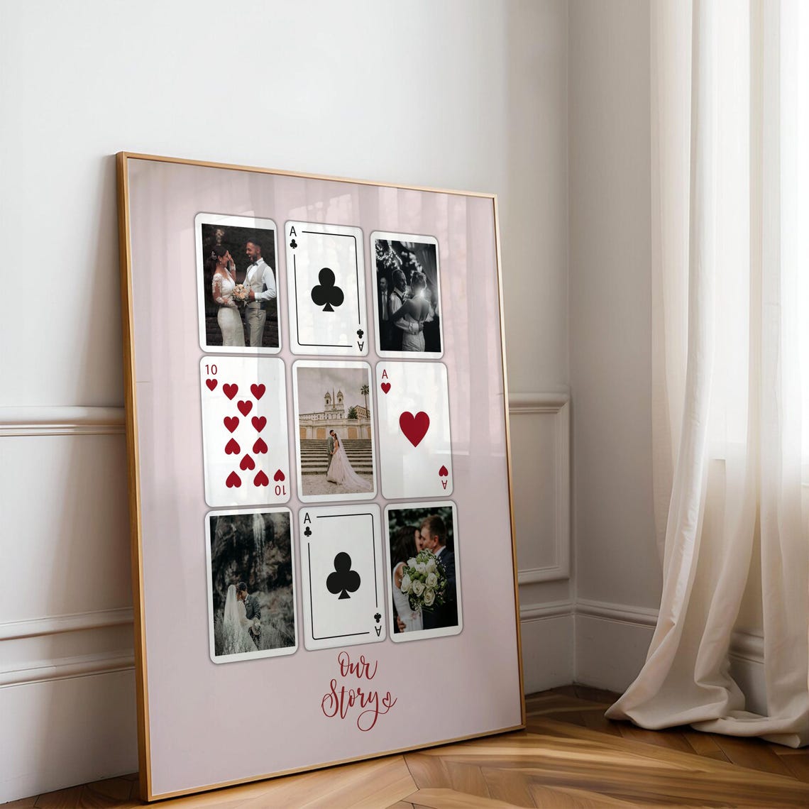 Personalized Playing Cards Photo Collage Print, Custom Wall Art ...