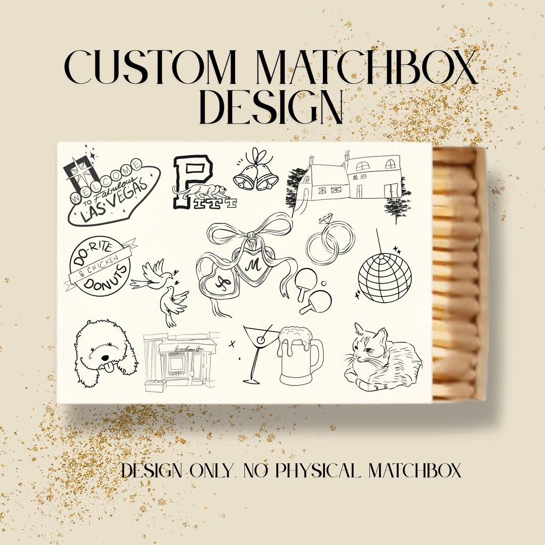 Custom Matchbox Design Personalized Wedding Favors Custom Matchboxes ...