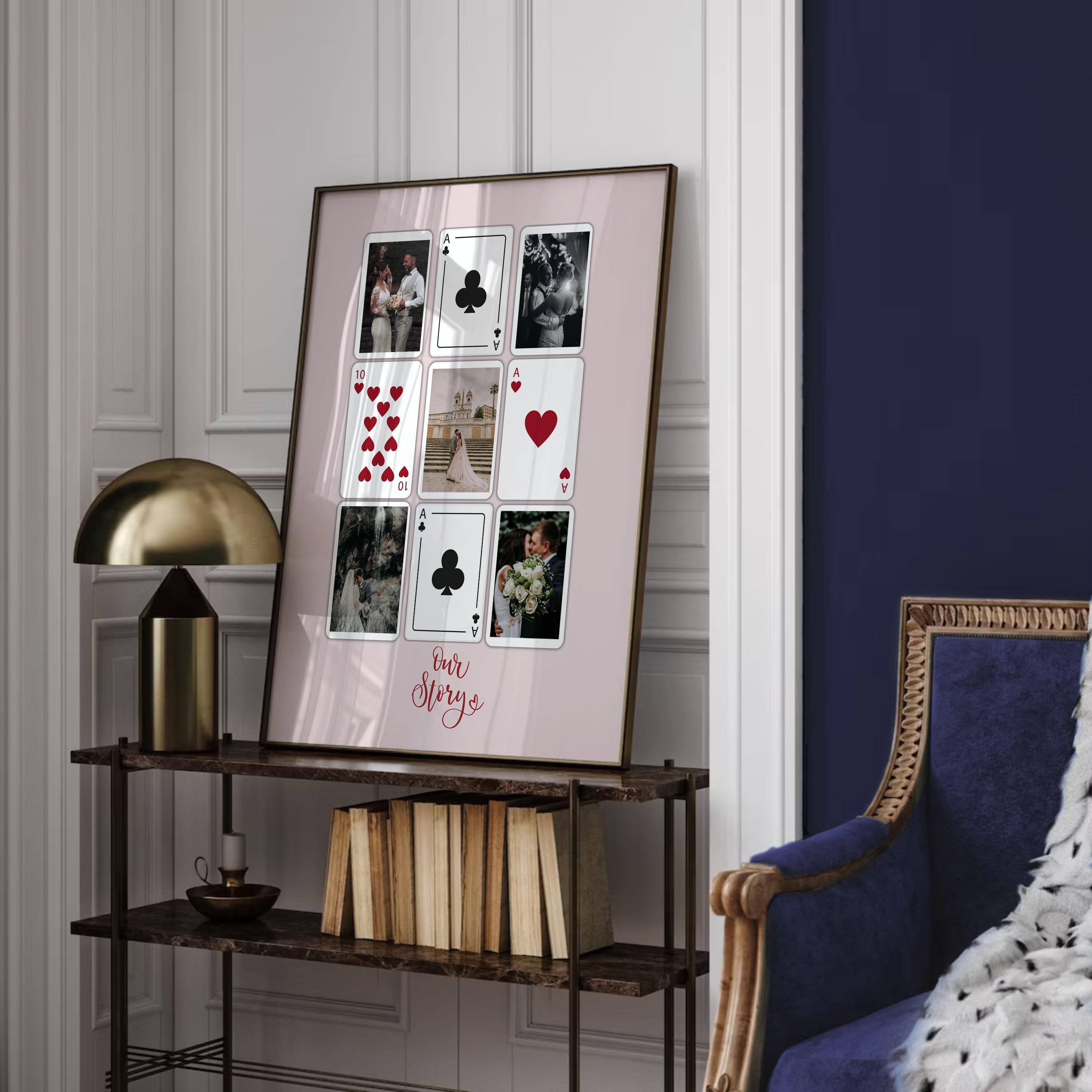 Personalized Playing Cards Photo Collage Print, Custom Wall Art ...