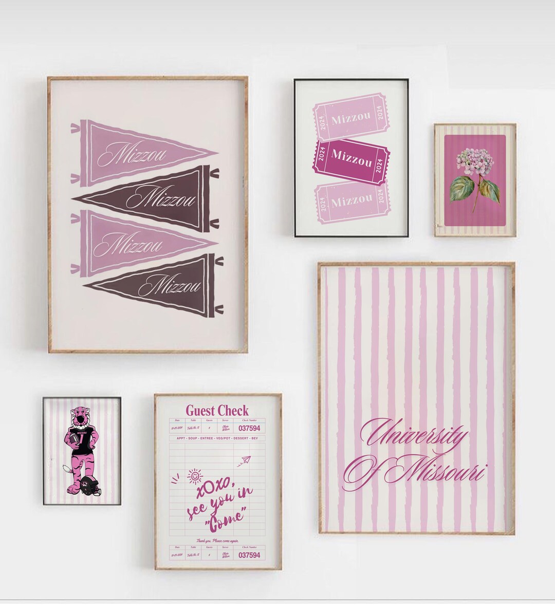 CUSTOM College Set of 6 | College Wall Art| Digital Download Print ...