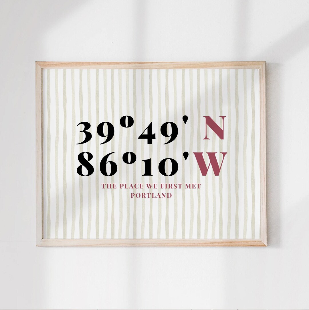 Custom Coordinates Print: Personalized Location Art (digital Download ...