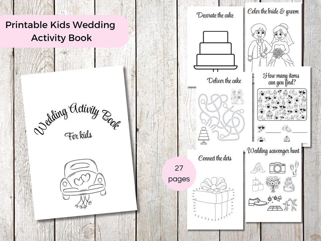Wedding Activity Books for Kids, Wedding Activity for Kids, Wedding ...
