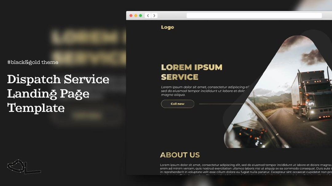 Website Template, Customizable Web Design, Black Theme, Dispatch ...