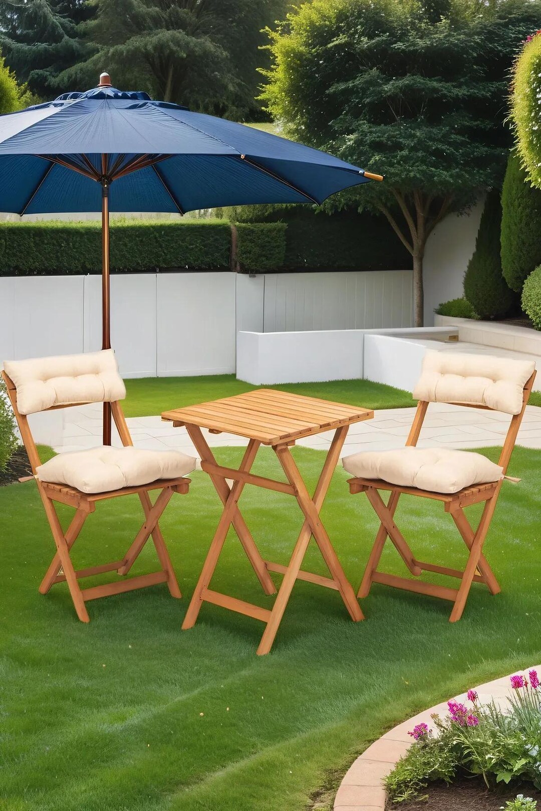 60x80 Cm Folding Bistro Set Stylish Balcony, Garden Table With 2 Chairs ...