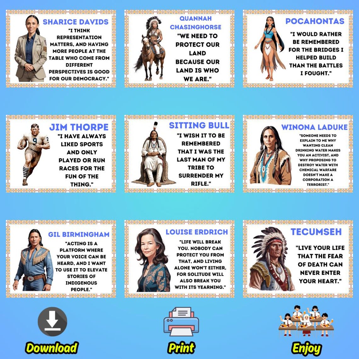 Printable Famous Native Americans Posters| National Native American ...