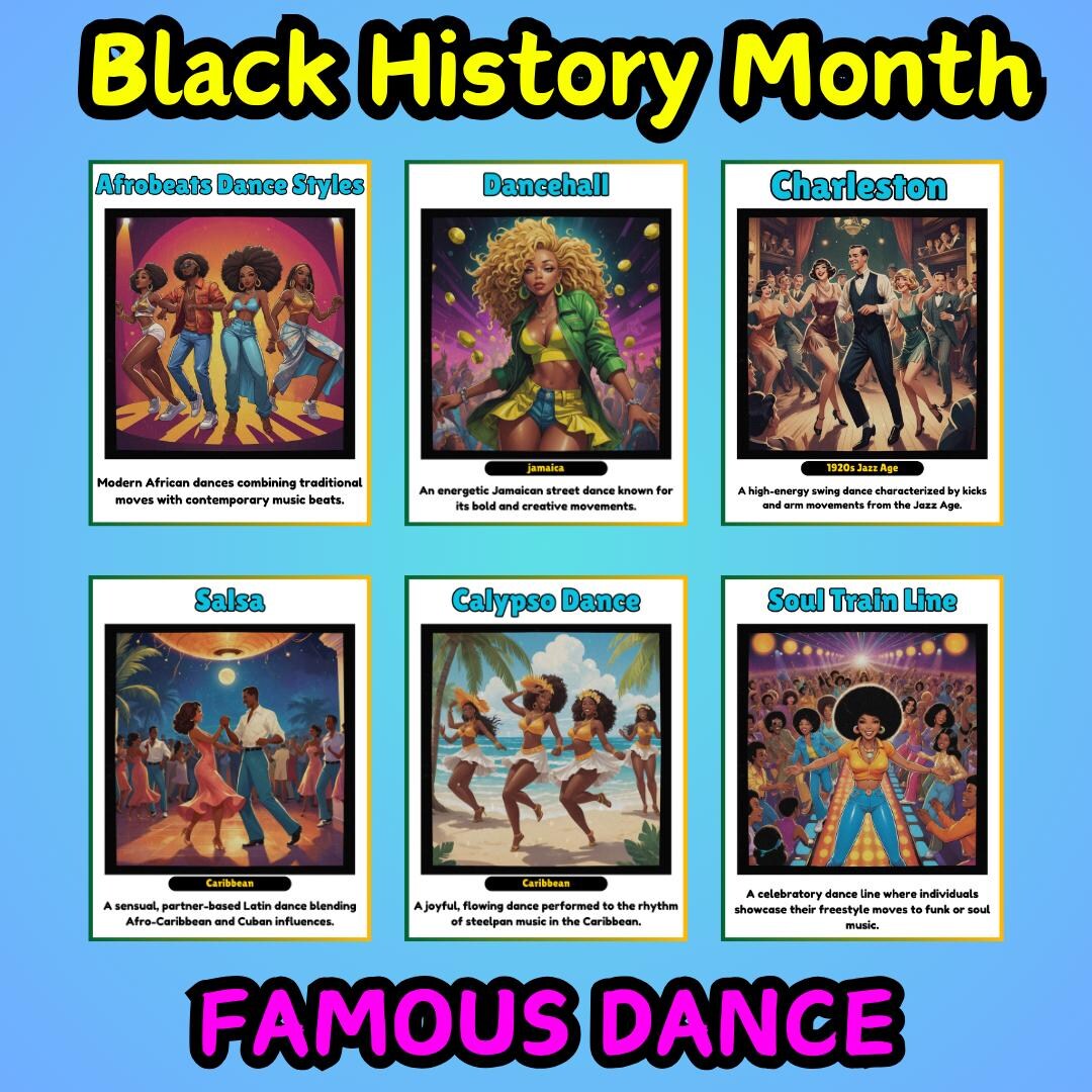 Black History Month Dance Bulletin Board | Black History Month Posters ...