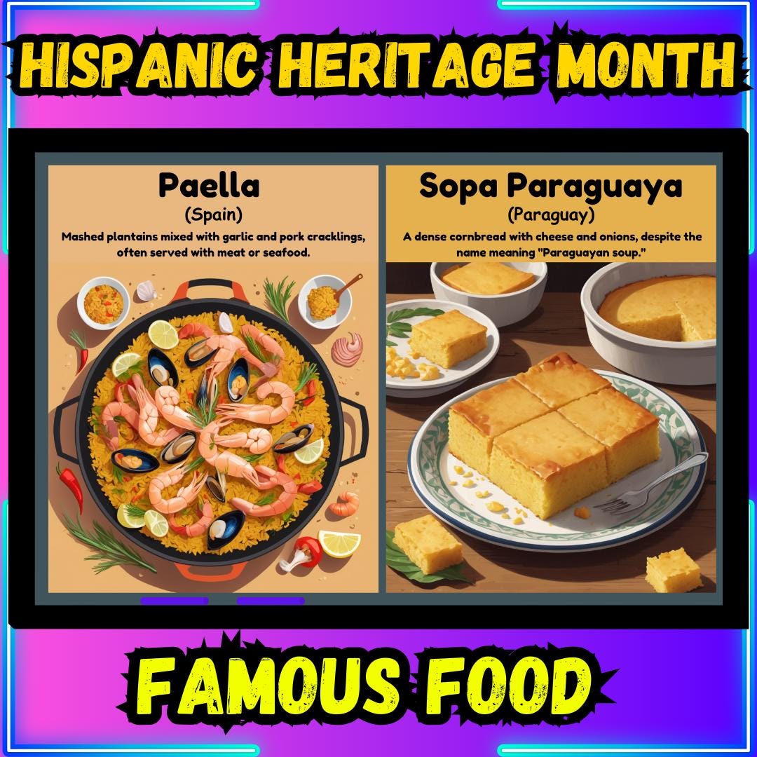 Hispanic Heritage Month Food Posters | Famous Hispanic Dishes ...