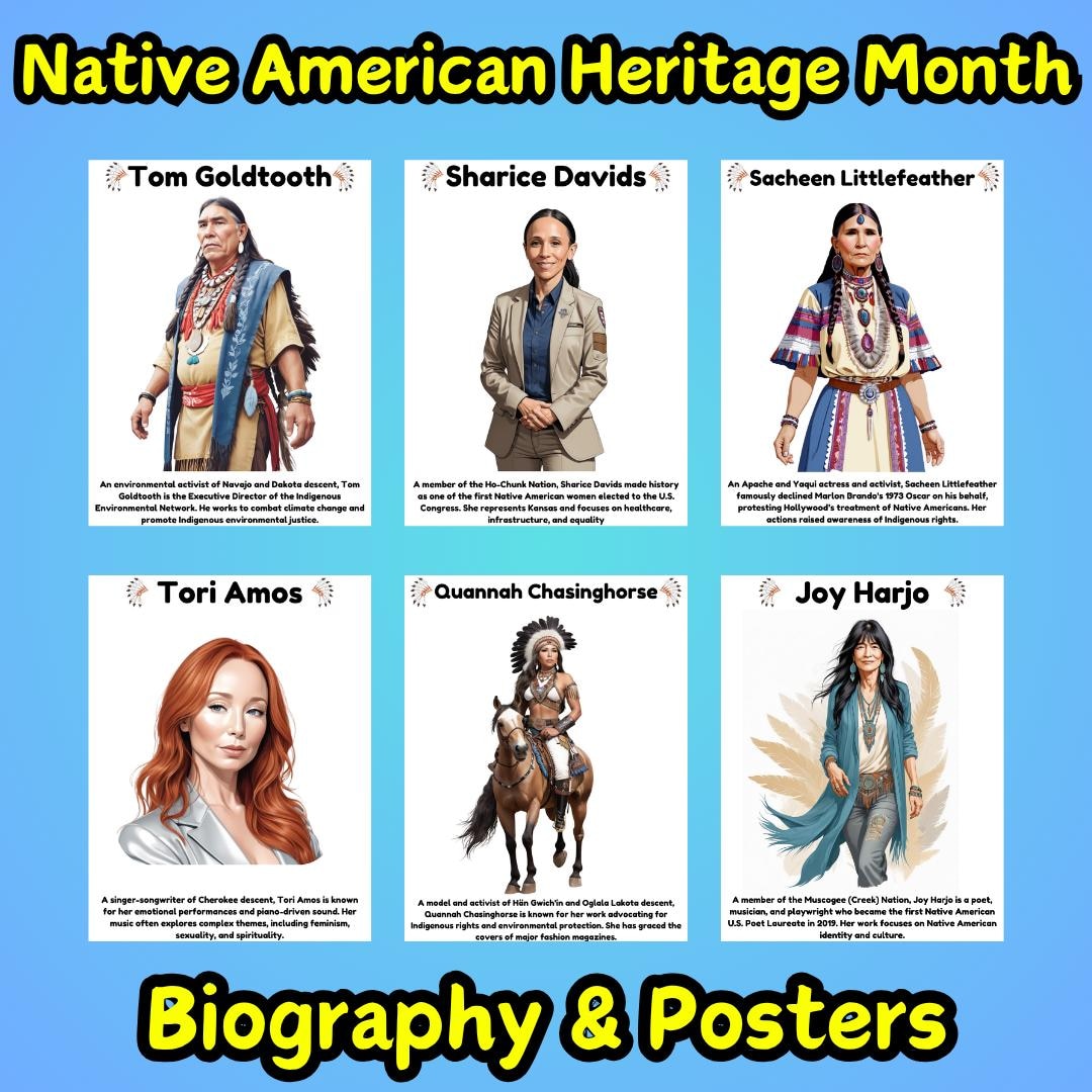 Native American Heritage Month Biographies Posters | Famous Figures ...