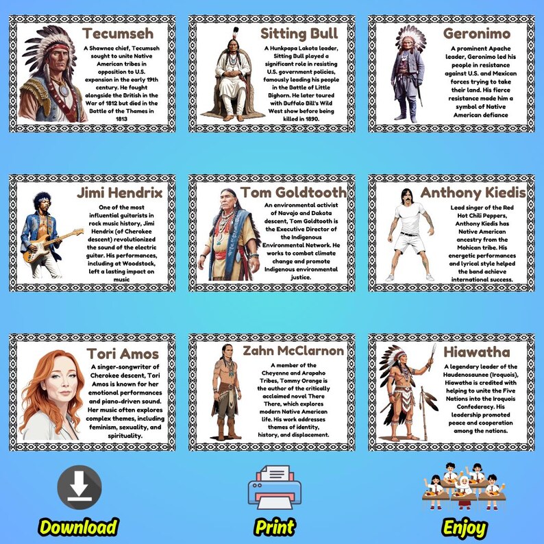 Famous Native Americans Posters Printable | National Native American ...