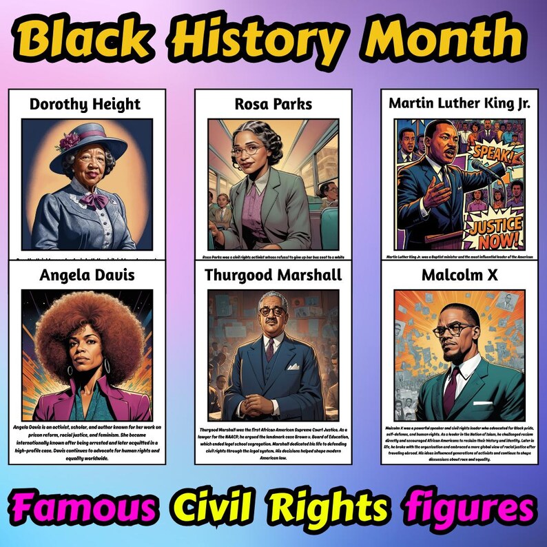 Black History Month Posters Bulletin Board | Inspiring Black Leaders ...