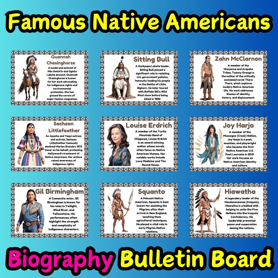 Famous Native Americans Posters Printable | National Native American ...