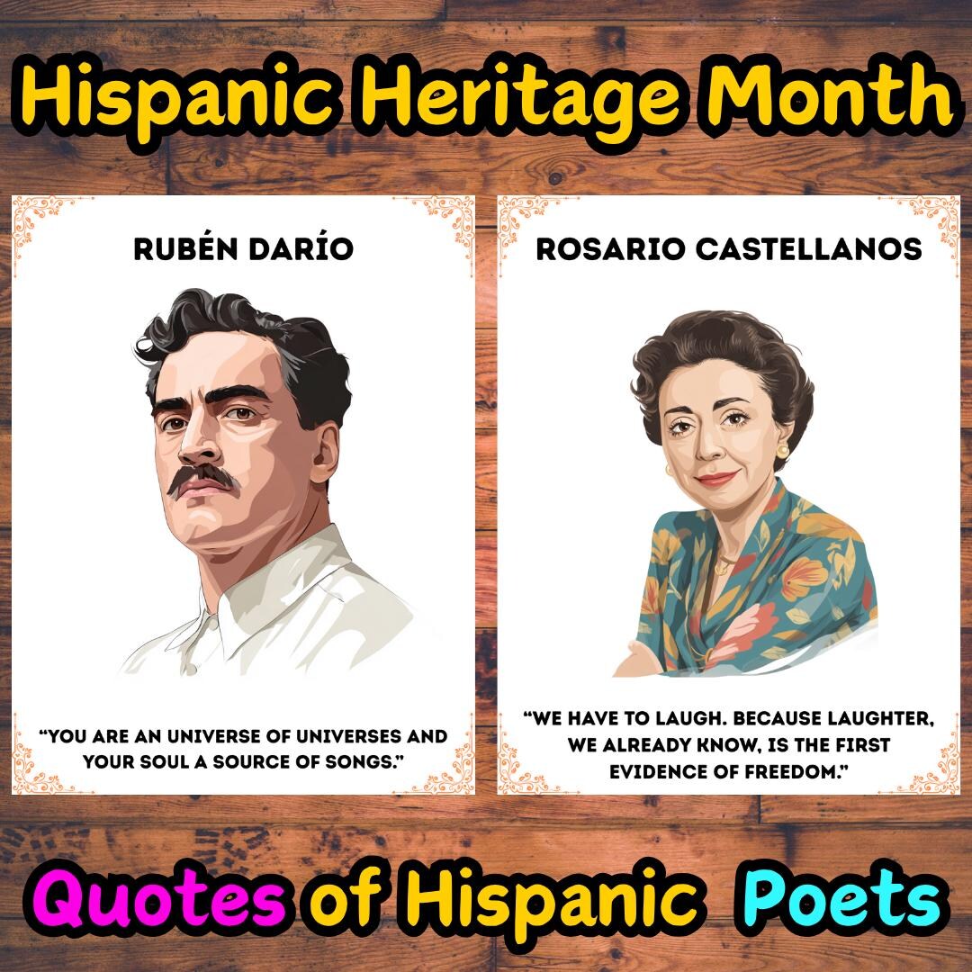 Quotes From Famous Hispanic Poets Posters | Hispanic Heritage Month ...