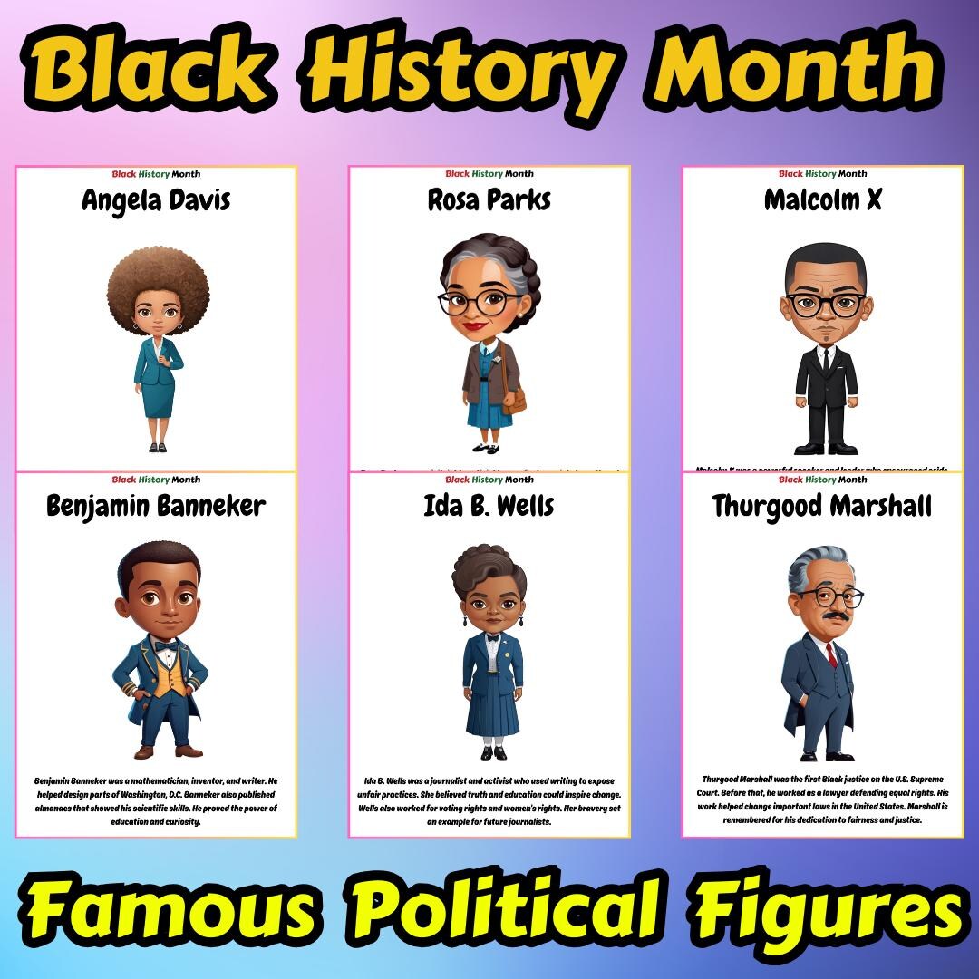Black History Month Biography Cute Posters | Inspiring Black Political ...