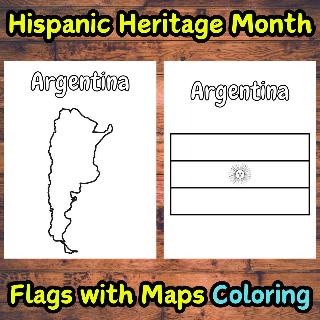 Hispanic Countries Flags & Maps Coloring Pages | Spanish-speaking ...