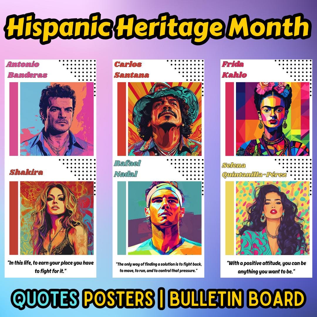 50 Famous Hispanic Heritage Month Posters & Activities | Bulletin Board ...
