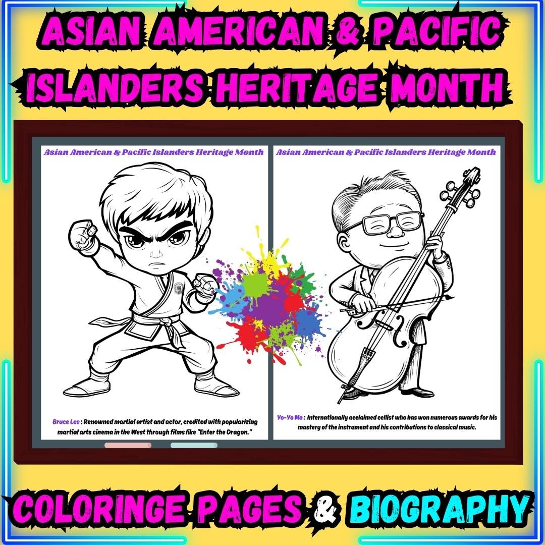 AAPI Heritage Month Coloring Pages | Asian American & Pacific Islander ...