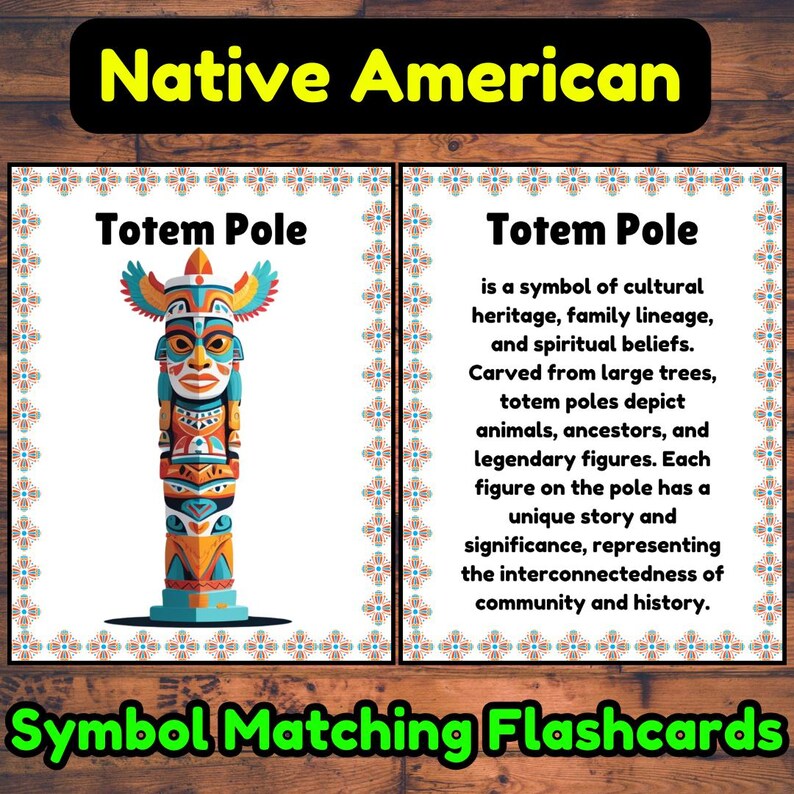 Native American Heritage Month Symbol Matching Flashcards for Cultural ...