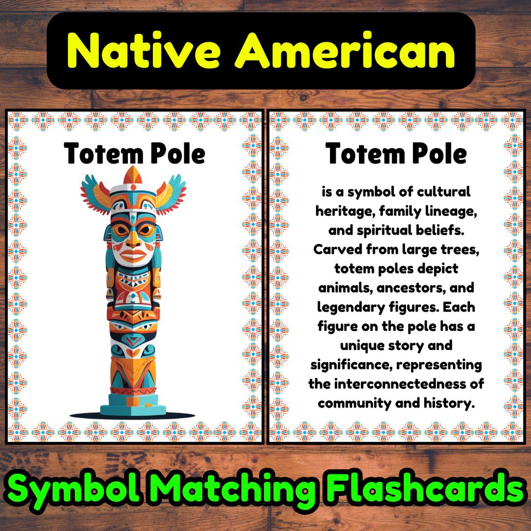 Native American Heritage Month Symbol Matching Flashcards for Cultural ...