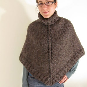 Poncho Pattern, Heavy Worsted Weight Poncho Pattern, Retro Poncho ...
