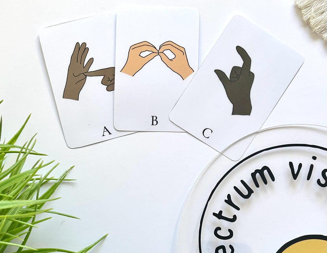26pk Basic BSL Alphabet Flashcard Visual Aid Support Deaf SEND ...