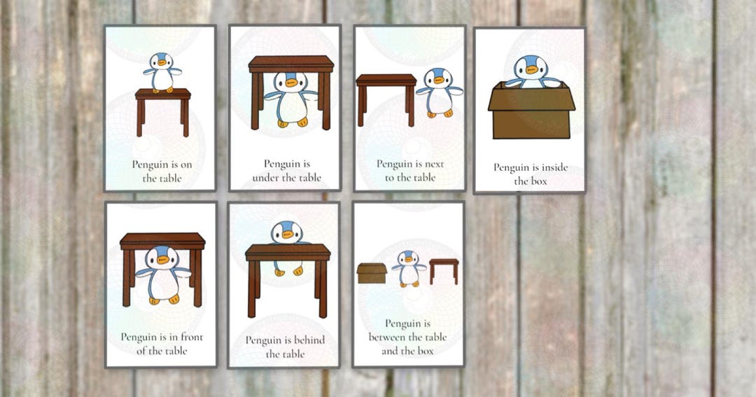 7 Pk of Preposition Visual Support Aid for Autism Adhd Speach Delay ...