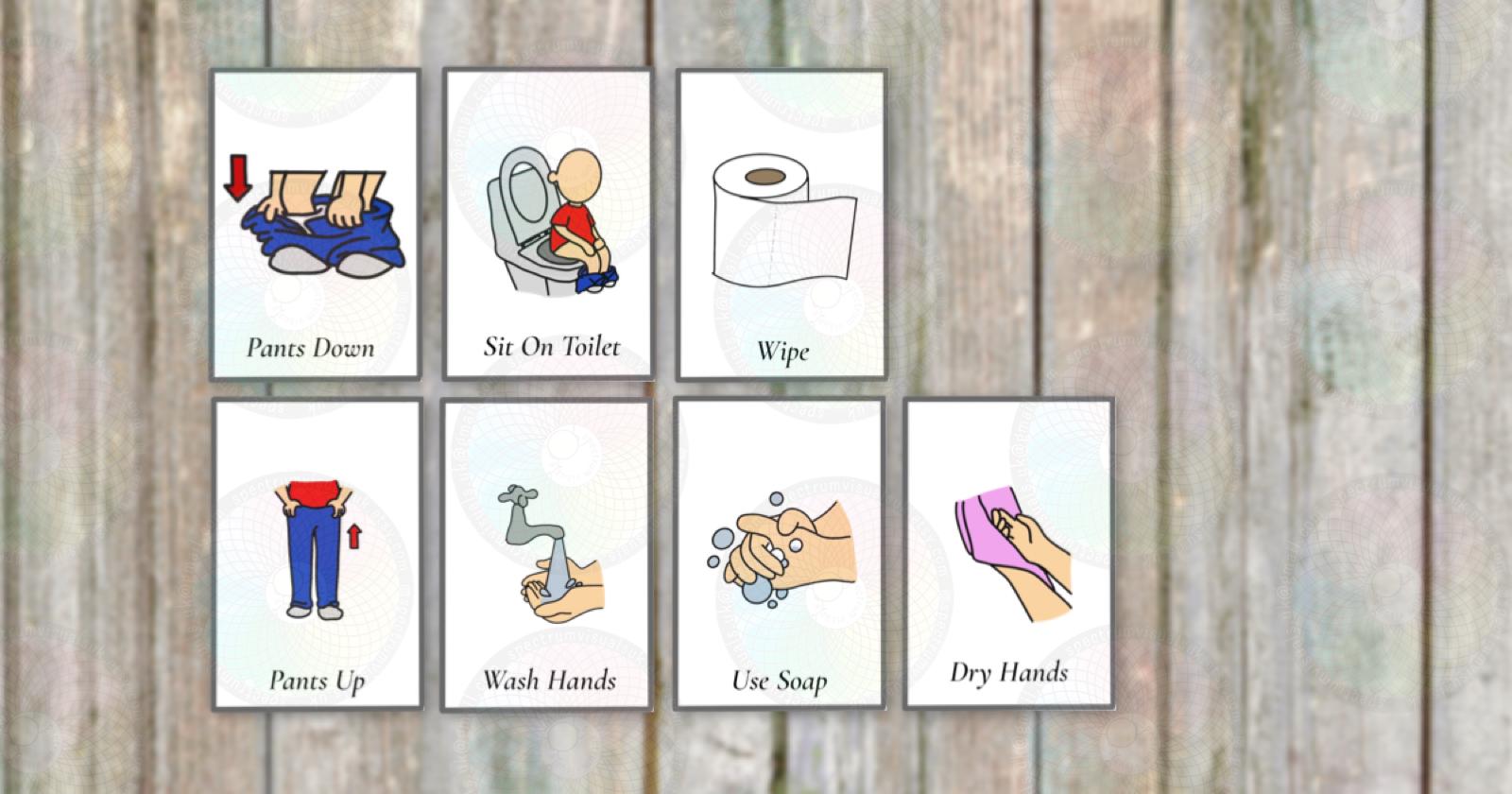 7pk Toileting Routine Sequencing Toilet Training Visual Support Aids ...