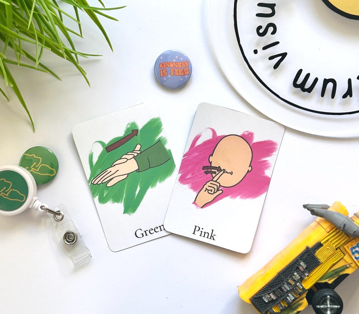 BSL Flashcards: 11pk British Sign Language Visual Aid - Etsy