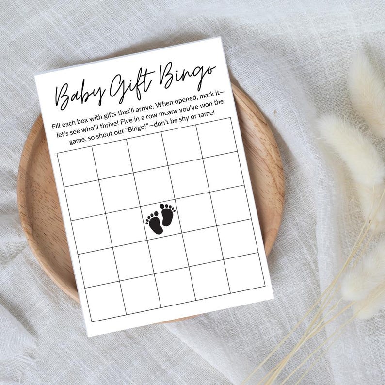 Baby Shower Gift Bingo Card | Baby Shower Bingo | Baby Shower Game ...