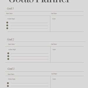 Printable Planner, Digital, Goal Setting, Daily, Template, Reflection ...