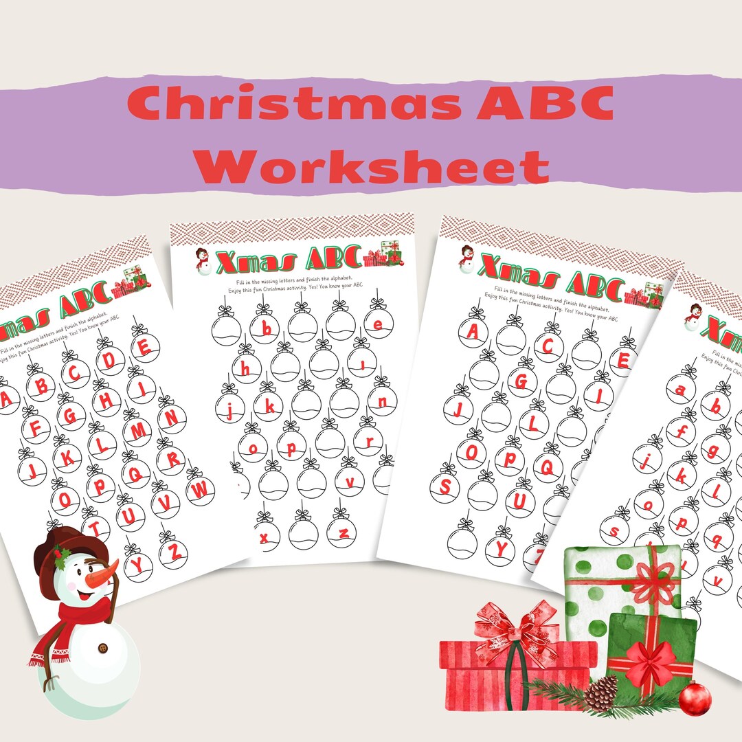 Fun Christmas Themed Alphabet Worksheets for Kids, Engaging Learning ...