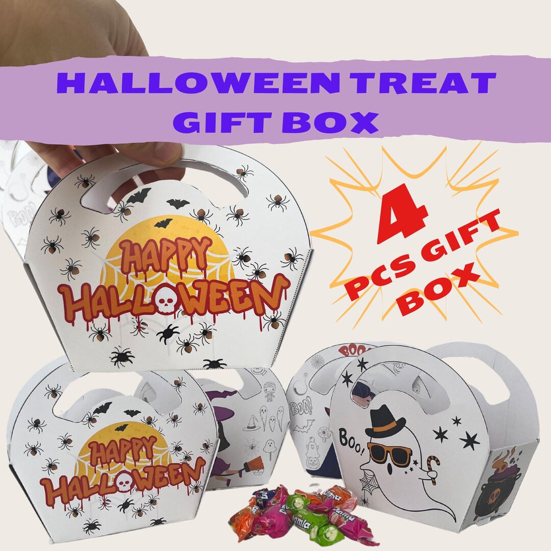 Printable Candy Box, Halloween Treat Gift Box, DIY Halloween Box for ...