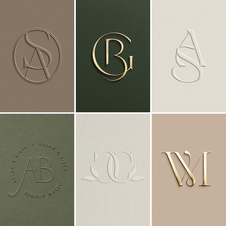 Custom Monogram Logo Design | Luxury Monogram Logo | Minimalist Wedding ...