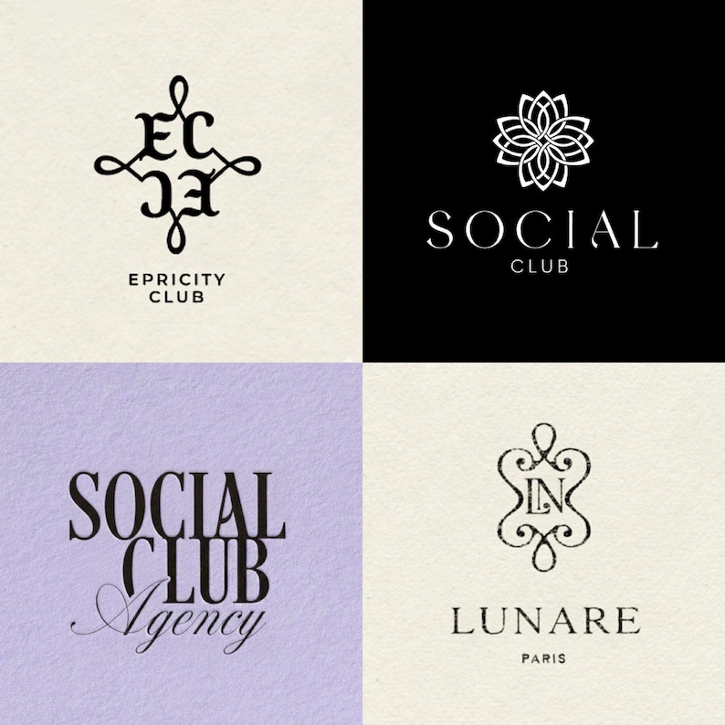Custom Logo Design | Luxury Monogram Logo | Minimalist Wedding Initials ...