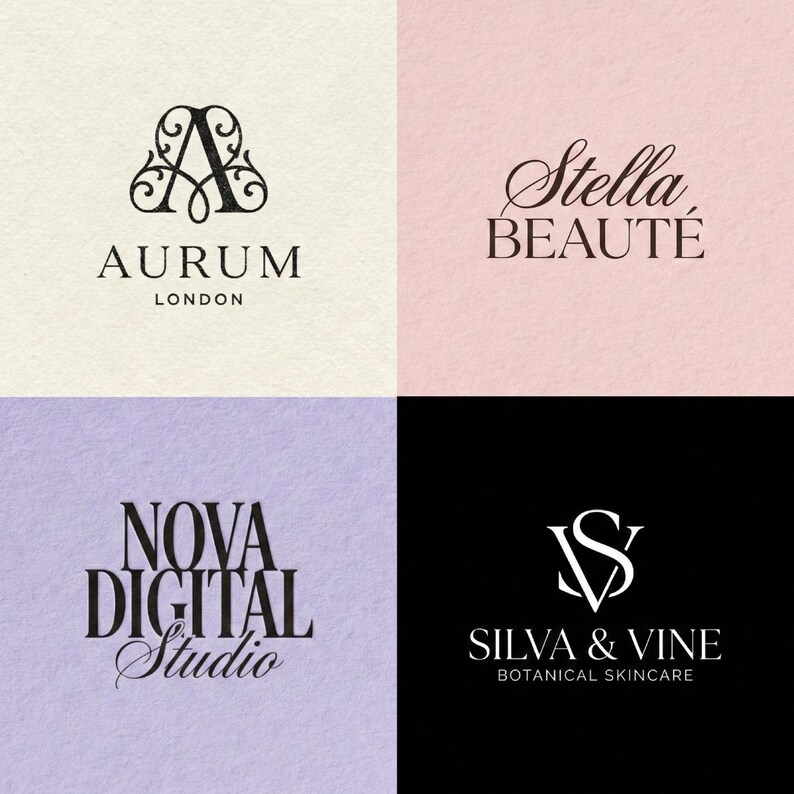Custom Logo Design | Luxury Monogram Logo | Minimalist Wedding Initials ...