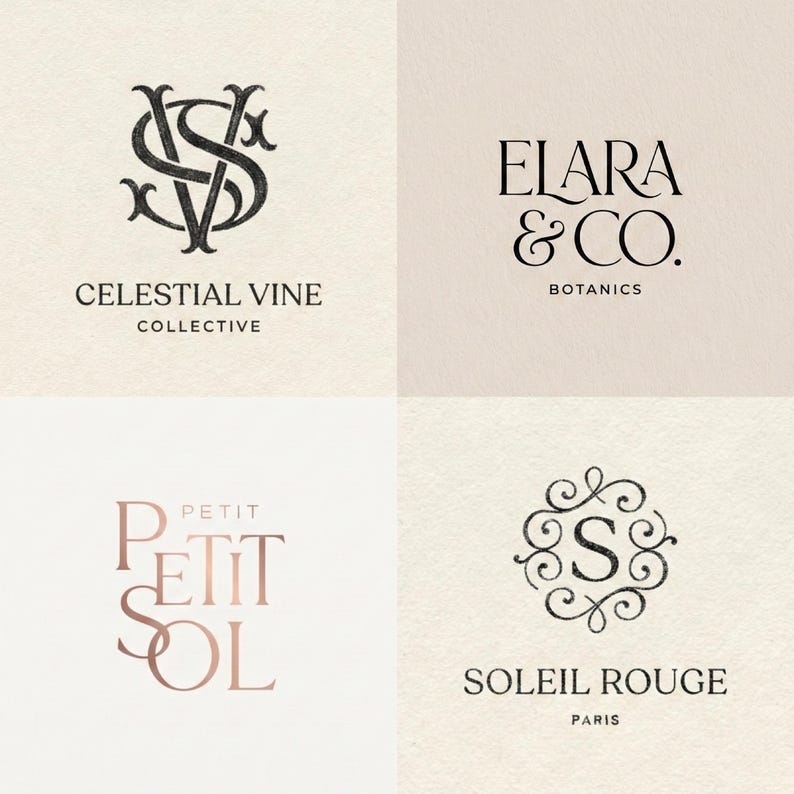 Custom Logo Design | Luxury Monogram Logo | Minimalist Wedding Initials ...