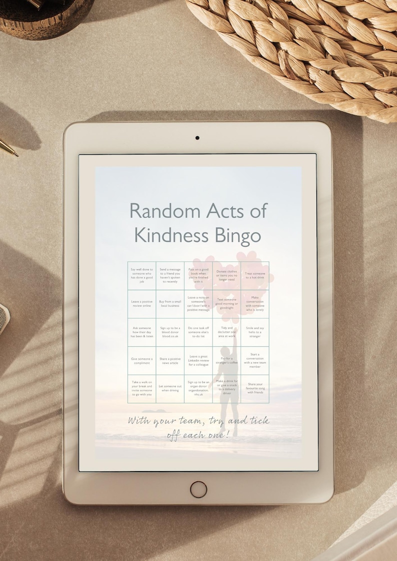 Random Acts of Kindness Bingo Poster - Etsy