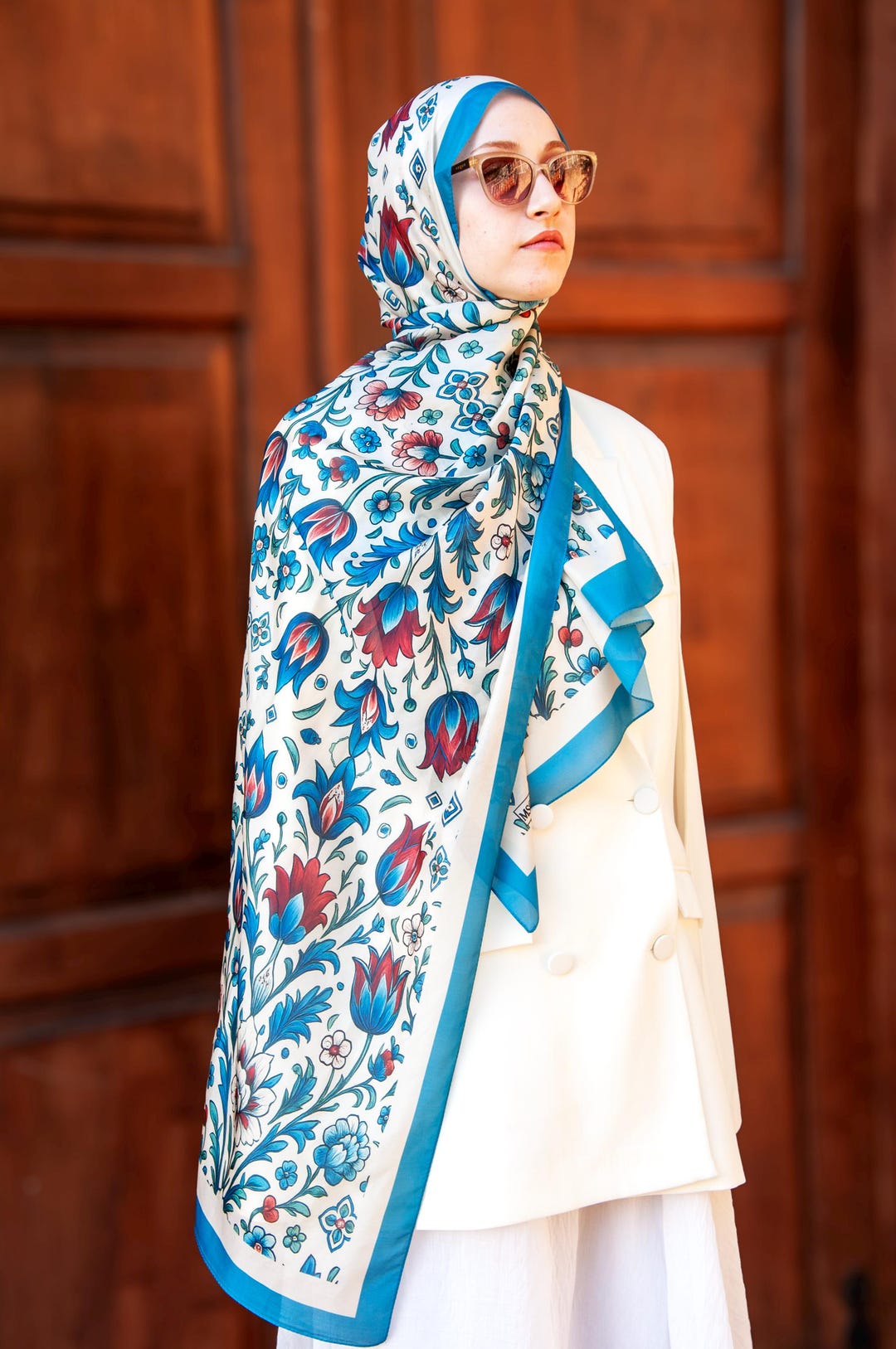 Ottoman Tile Chiffon Hijab Scarf: Lightweight Turkish Headscarf - Etsy