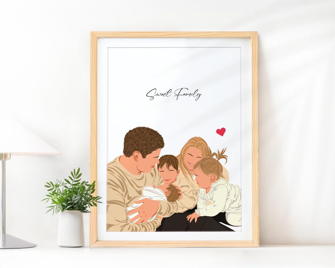 Custom Faceless Family Portrait From Photo, Unique Christmas Gift ...