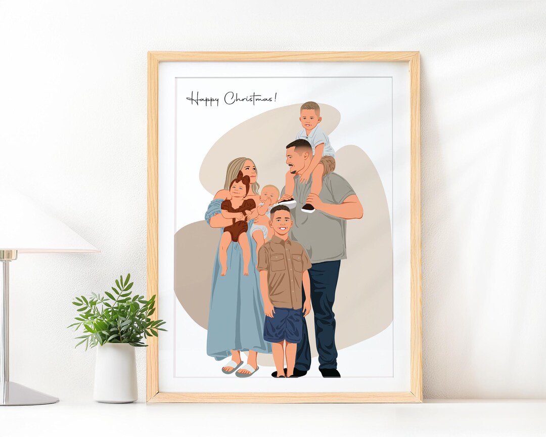 Custom Family Portrait, Faceless Portrait Print, Drawing From Photo ...